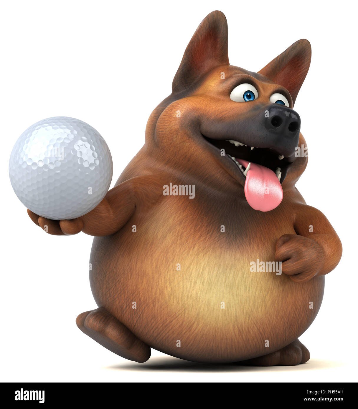 Fun german shepherd dog - 3D Illustration Stock Photo - Alamy