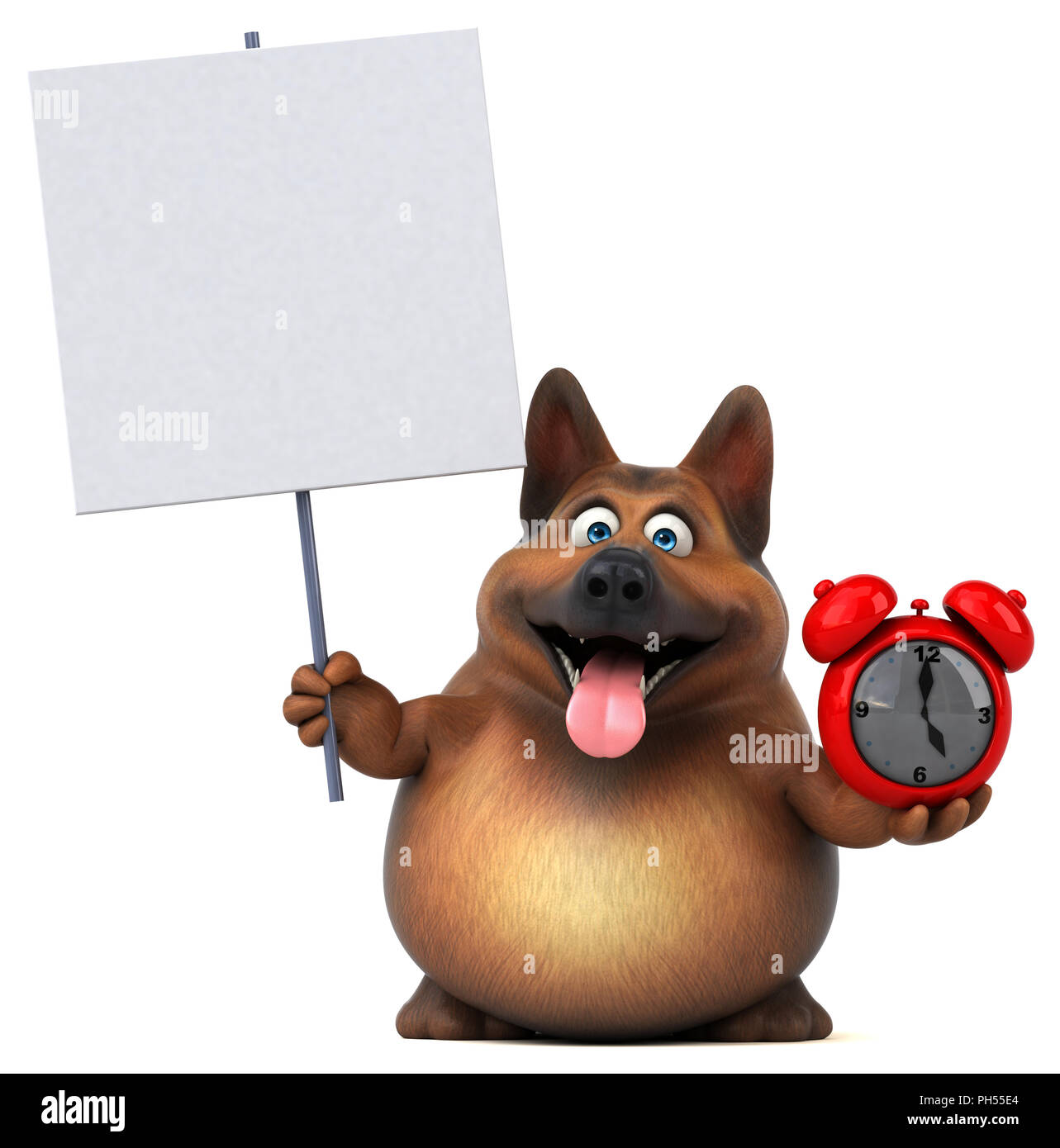Fun german shepherd dog - 3D Illustration Stock Photo - Alamy