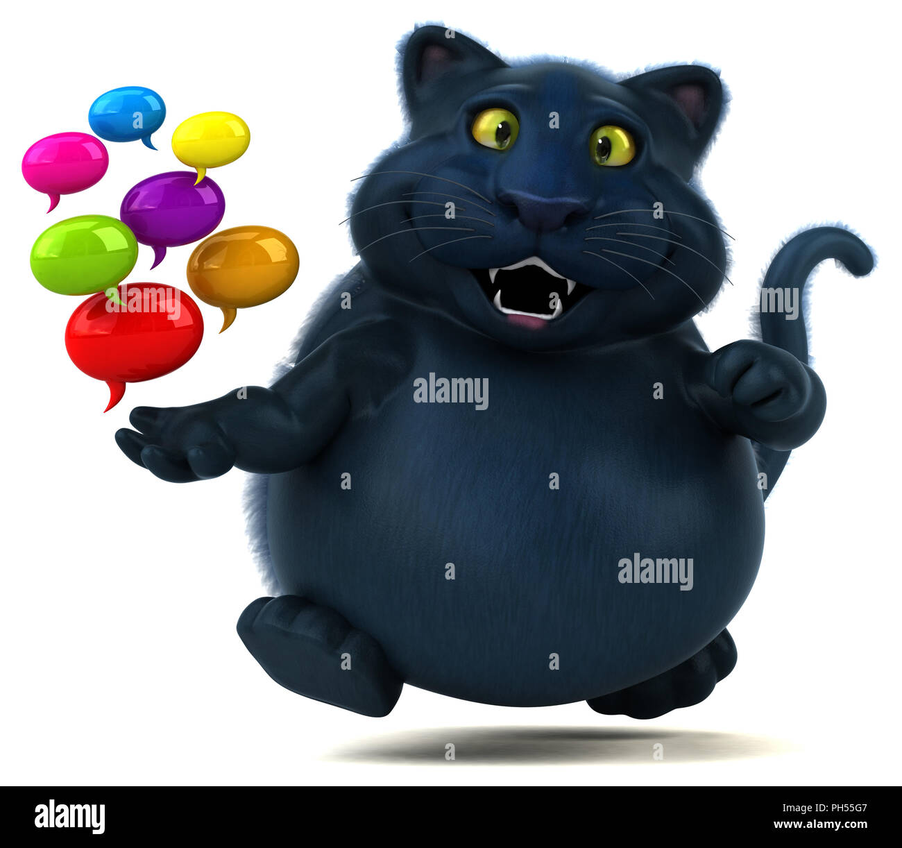 Fun cat - 3D Illustration Stock Photo - Alamy