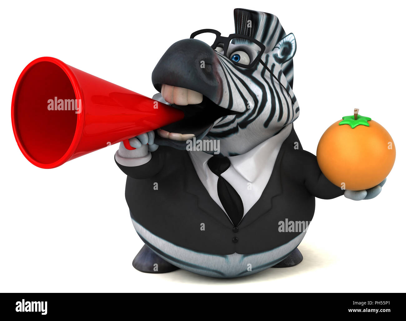 Fun zebra - 3D Illustration Stock Photo - Alamy