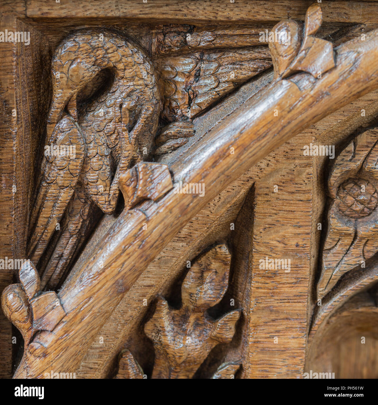 Fine example of Wood Carving in Thaxted Church, Essex Stock Photo - Alamy