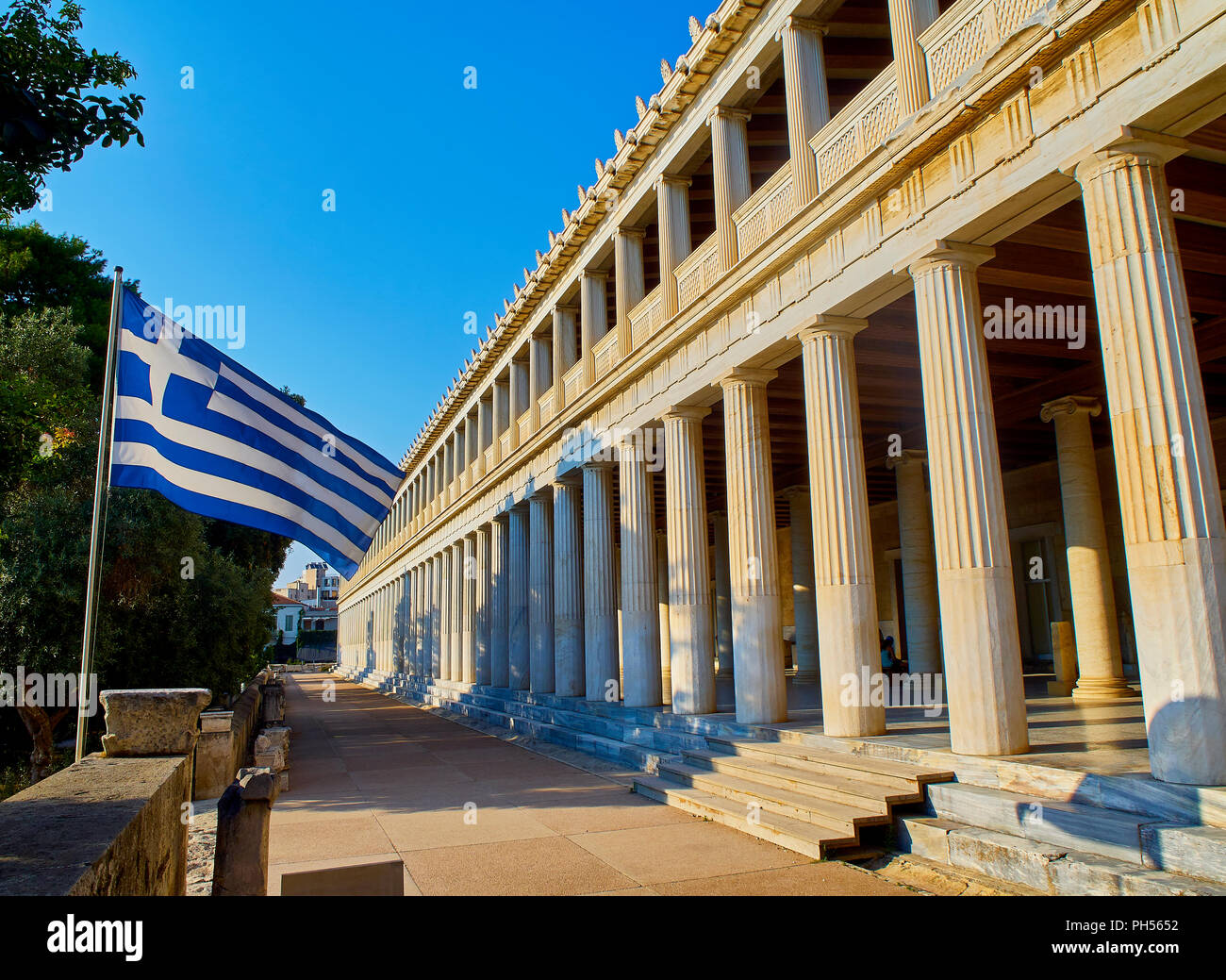 Principal facade of the Stoa of Attalos building at the Ancient Agora ...