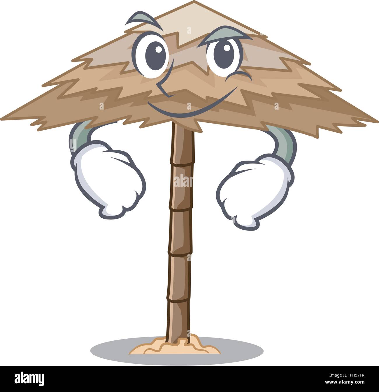 Smirking character tropical sand beach shelter resort vector ...