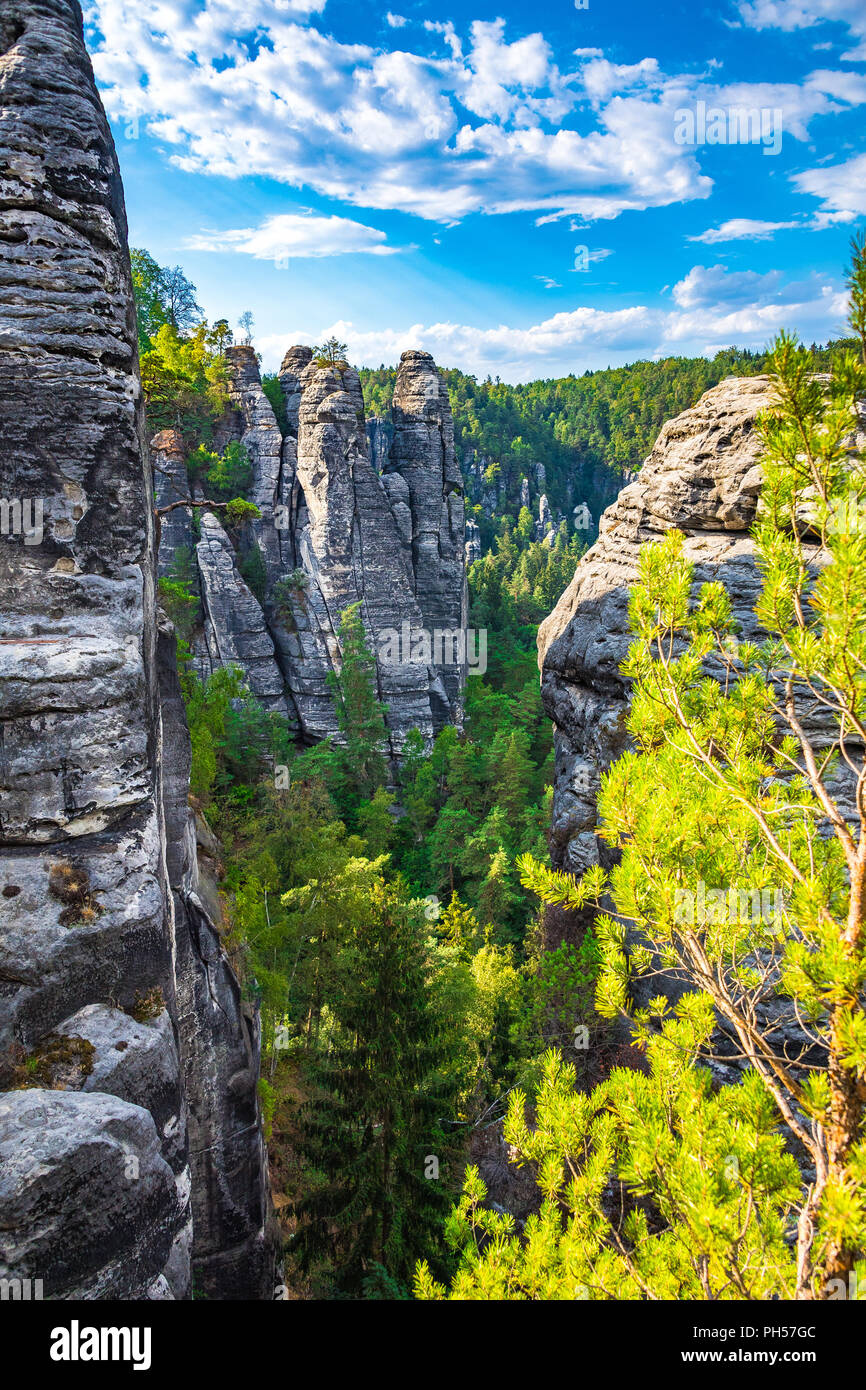The Elbe Sandstone Mountains is part of the Saxon Switzerland National ...