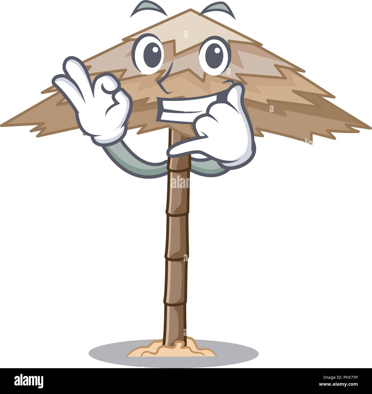 Call me beautiful beach shelter sand isolated cartoon vector ...