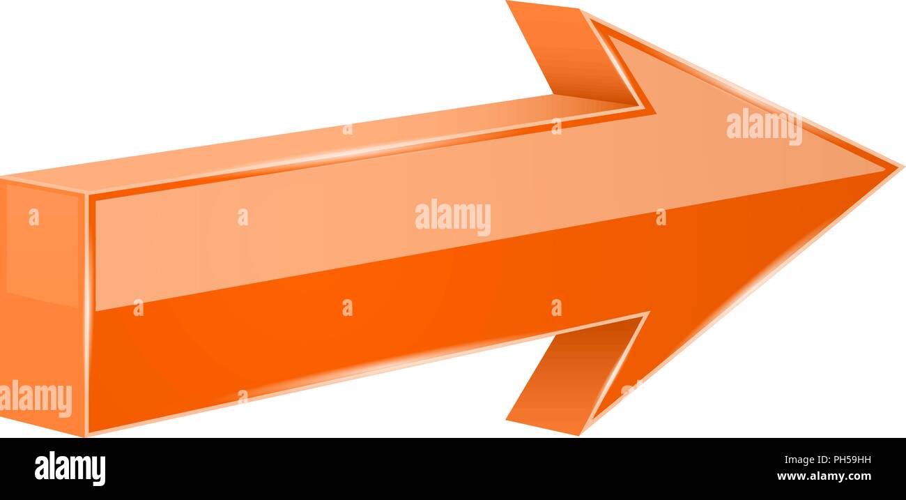 Orange arrow. 3d next sign Stock Vector Image & Art - Alamy