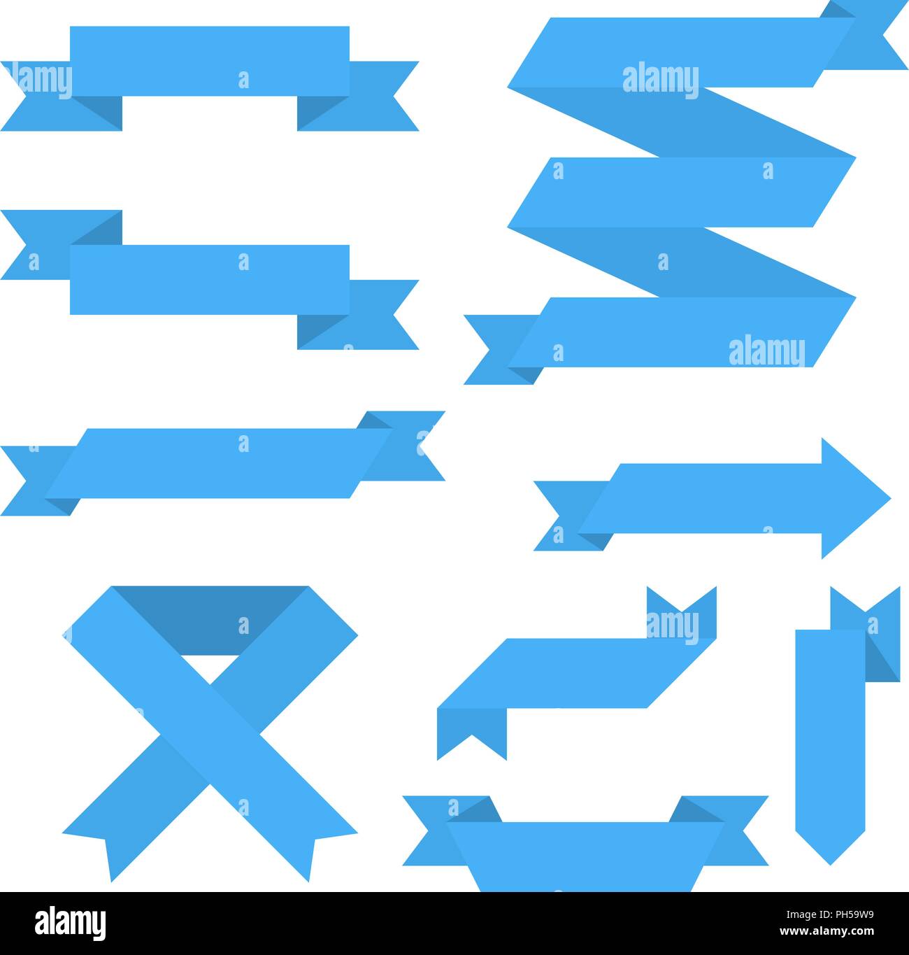 Blue paper scrolls. Set of ribbon banners Stock Vector Image & Art - Alamy