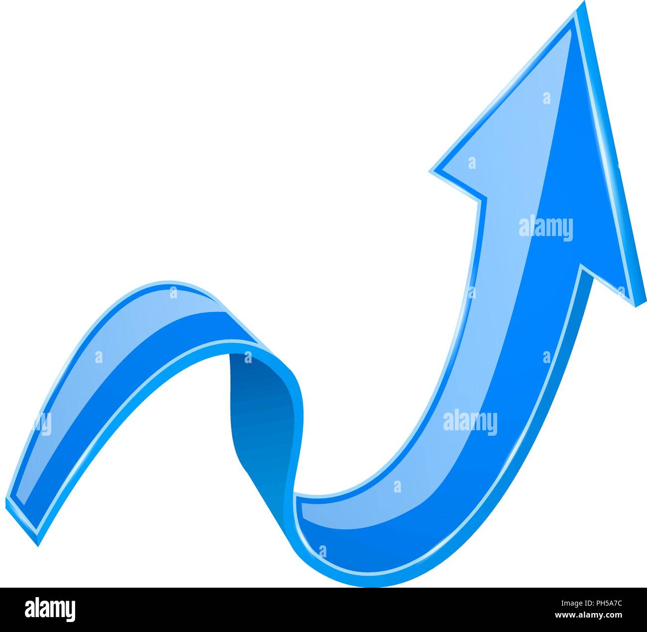 Blue 3d UP arrow Stock Vector Image & Art - Alamy