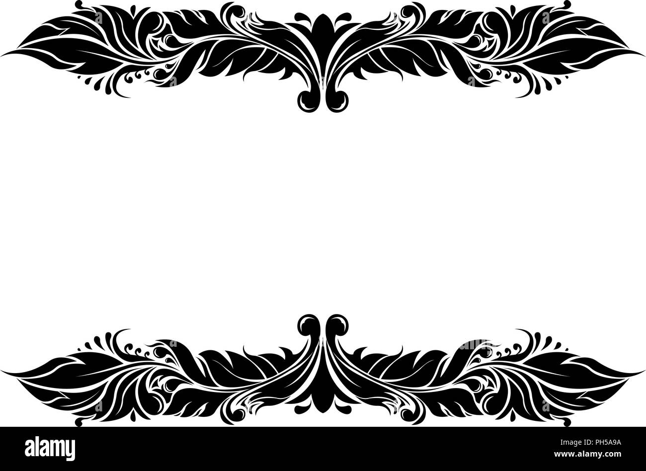 Dividers. Filigree floral decorations isolated on white background ...