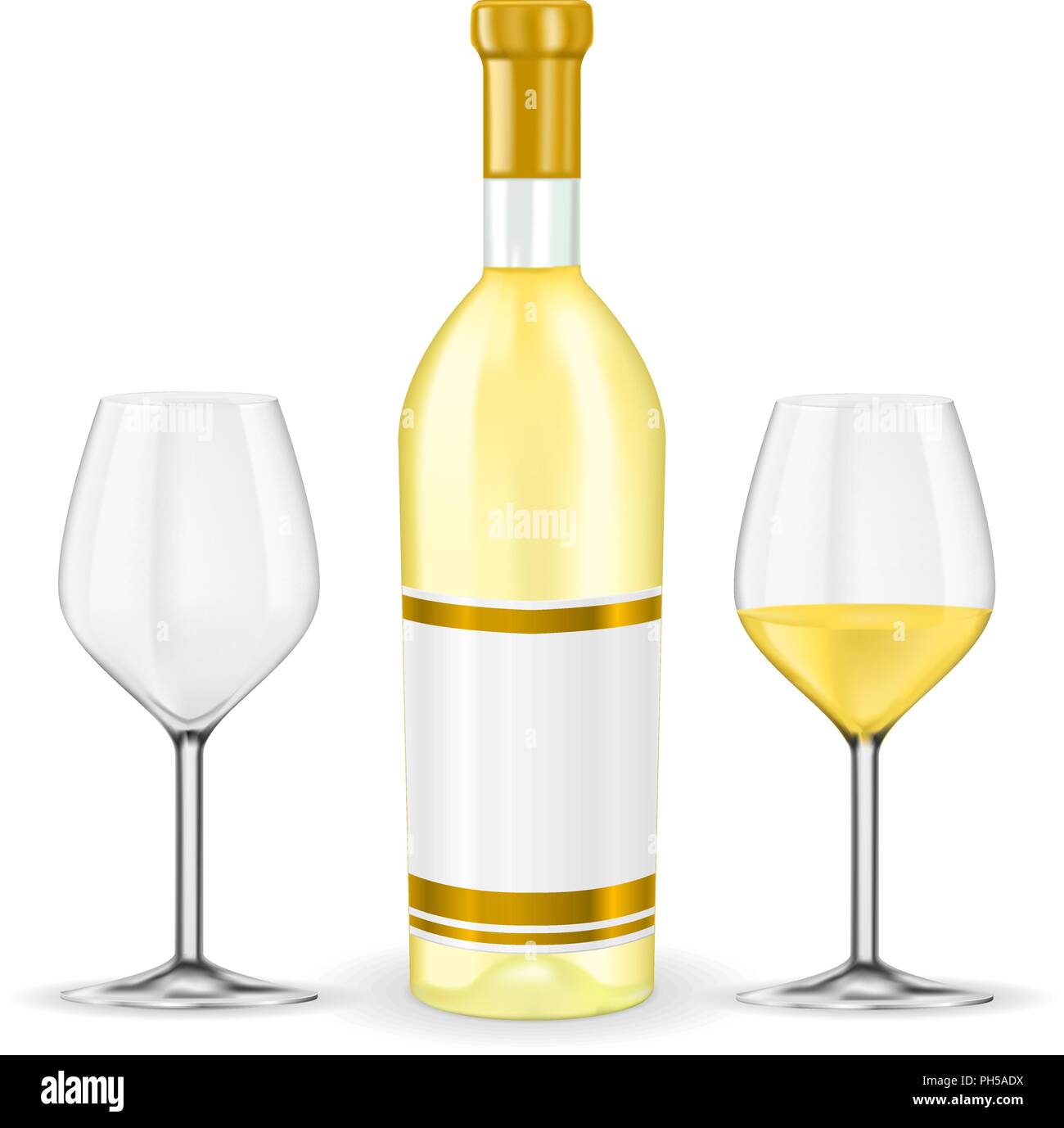 Wine bottle and glass Stock Vector Images - Alamy