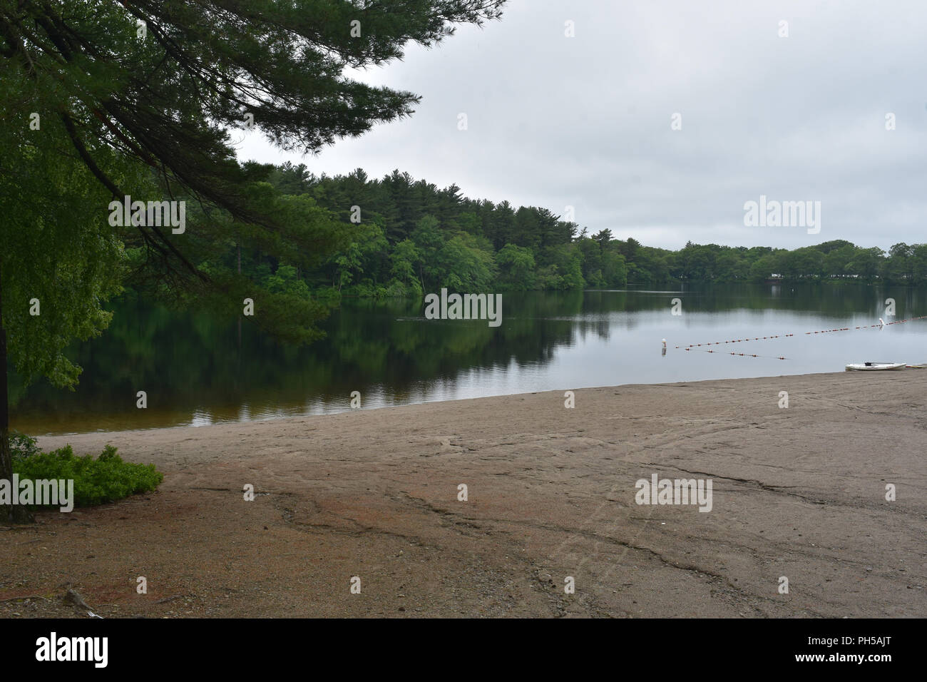 Blue hills reservation with a stunning pond Stock Photo - Alamy