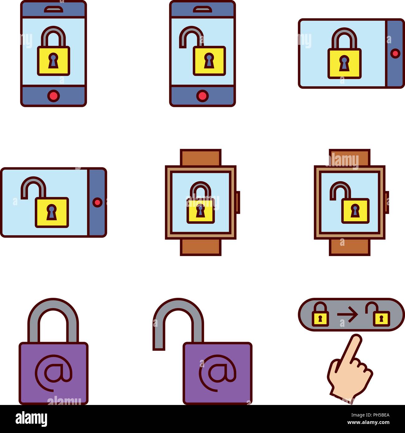 Smart locks Stock Vector Images - Alamy