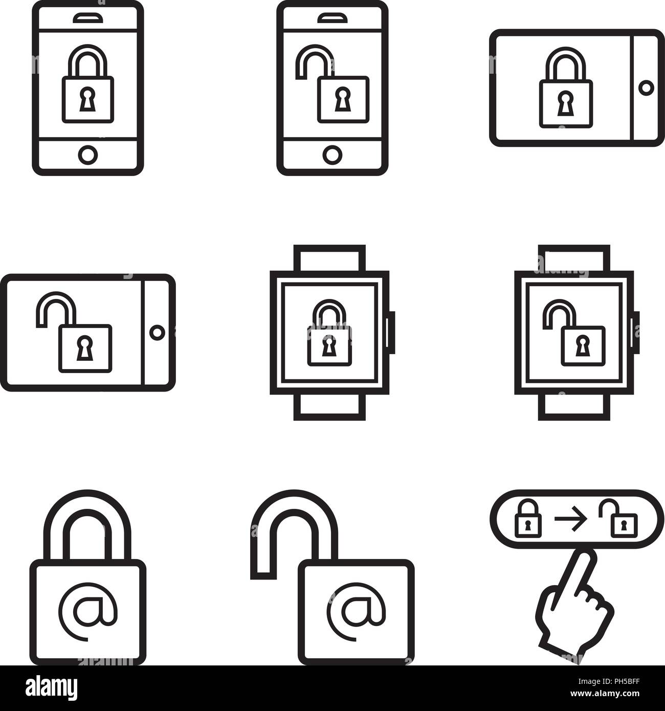 People and locks Stock Vector Images - Alamy