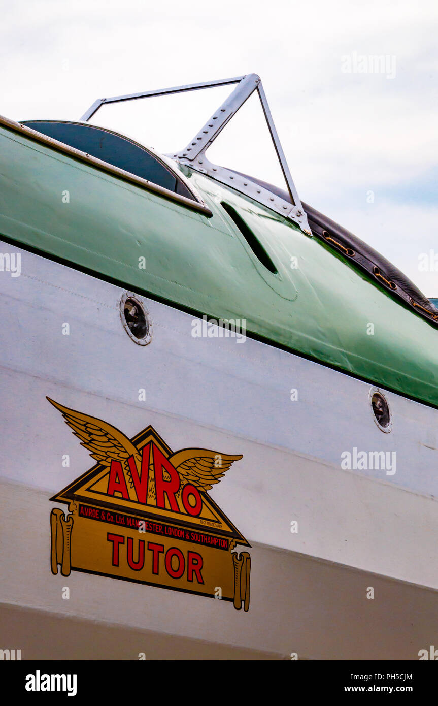 Cockpit and fuselage of an Avro Tutor biplane Stock Photo - Alamy