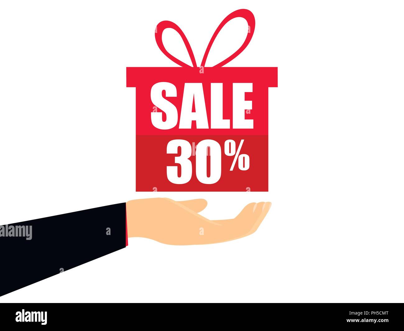 Gift box 30 percent Stock Vector Images - Alamy