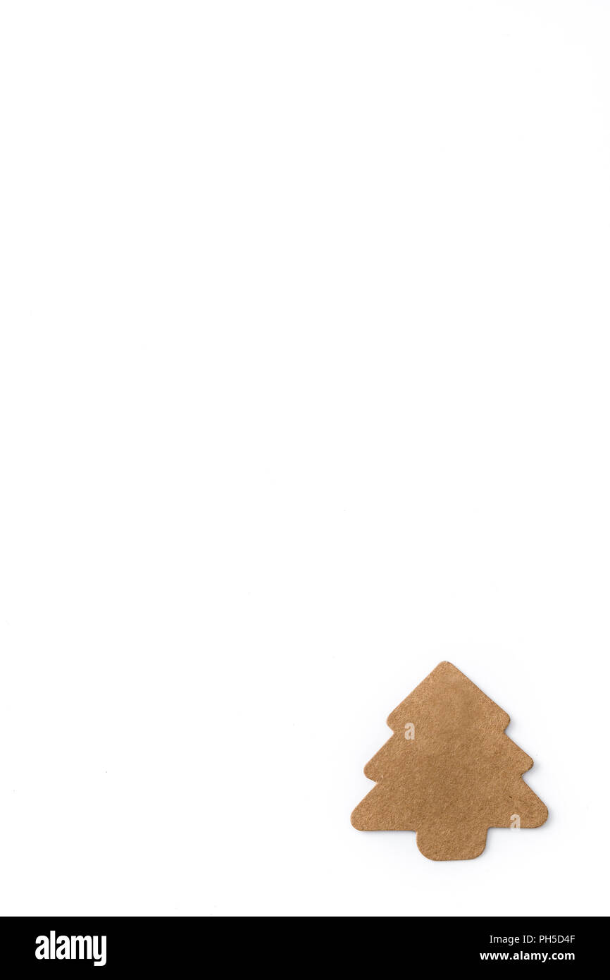 Christmas tree label on white background. Copyspace Stock Photo - Alamy