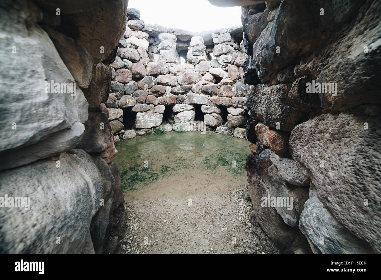 Entrance of Nuraghe Su Nuraxi in Barumini, Sardinia, Italy. View of ...