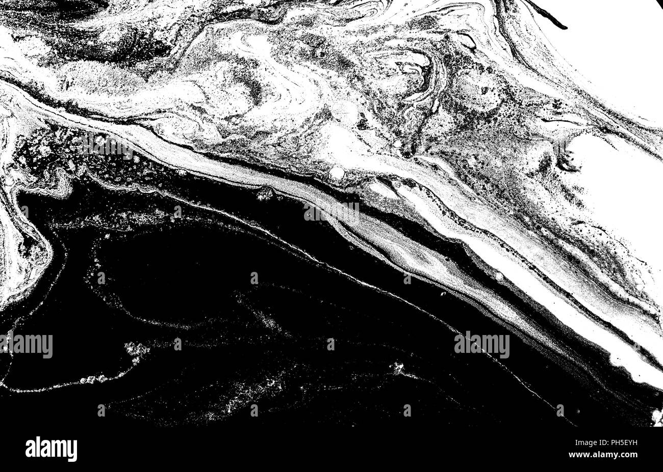 Marble abstract artwork texture. Black and white wave pattern Stock ...