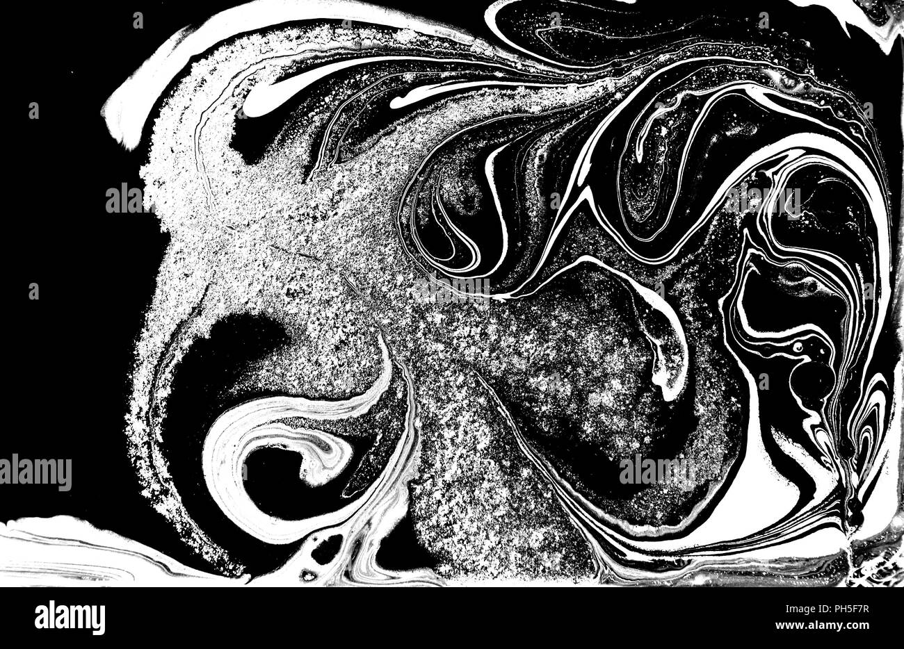 Marble abstract artwork texture. Black and white wave pattern Stock ...