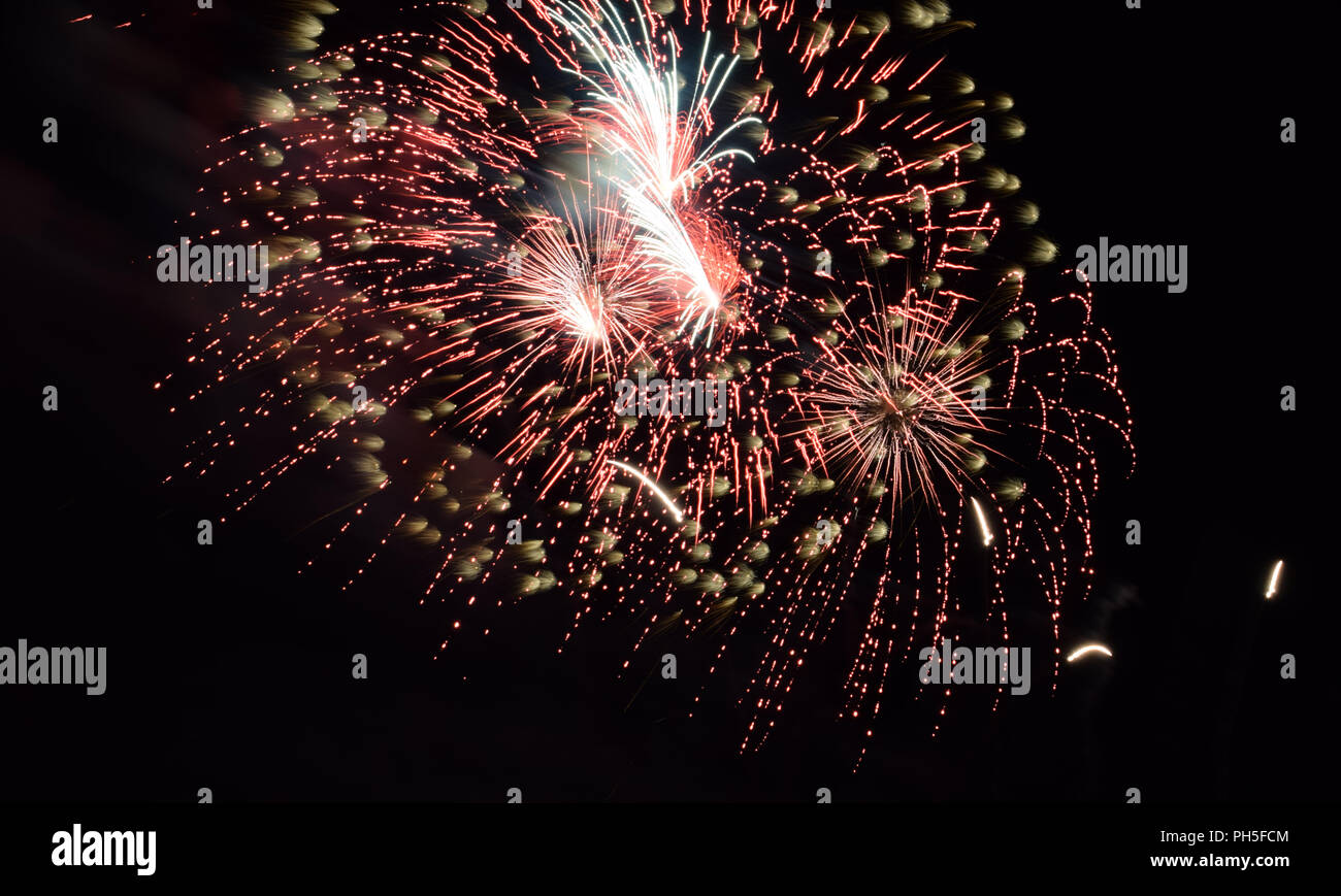 firework display for celebration by night, magical fireworks Stock ...