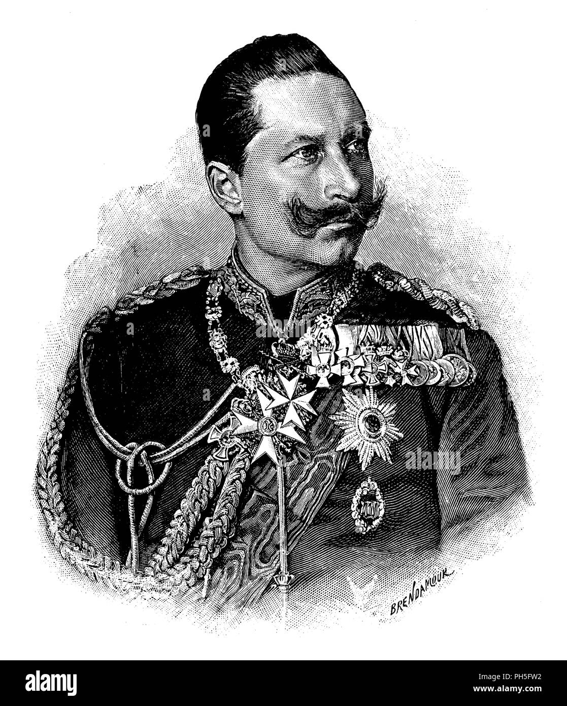 Kaiser Wilhelm II., After a photograph of the royal court photographers ...