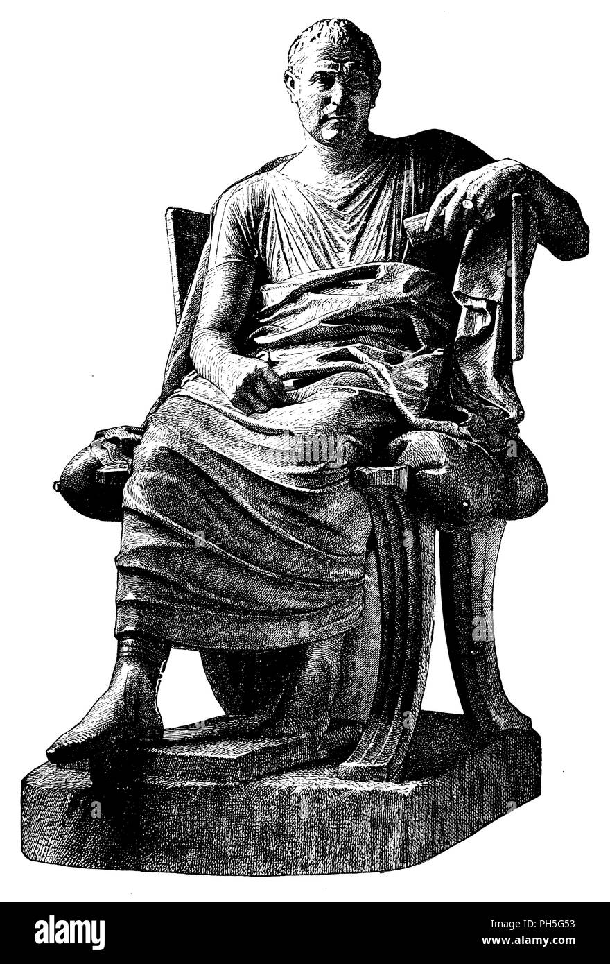 Menander. Statue in the Vatican, Rome, 1889 Stock Photo - Alamy