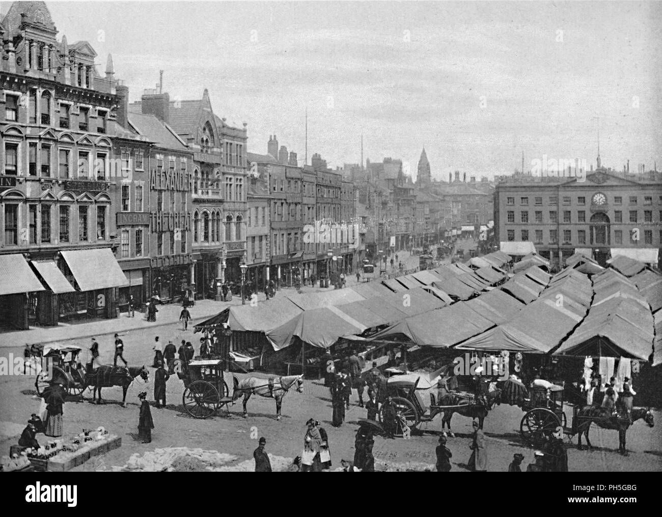 'Nottingham: The Market-Place', c1896. Artist: Frith & Co Stock Photo ...