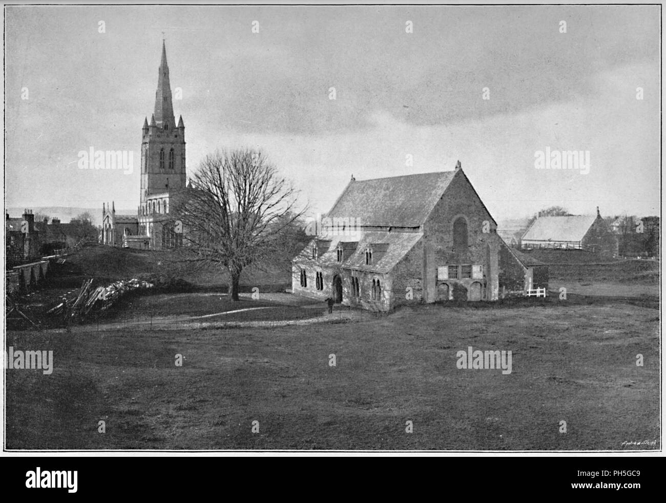 'Oakham: Church and Remains of Castle', c1896. Artist: AL Knighton ...