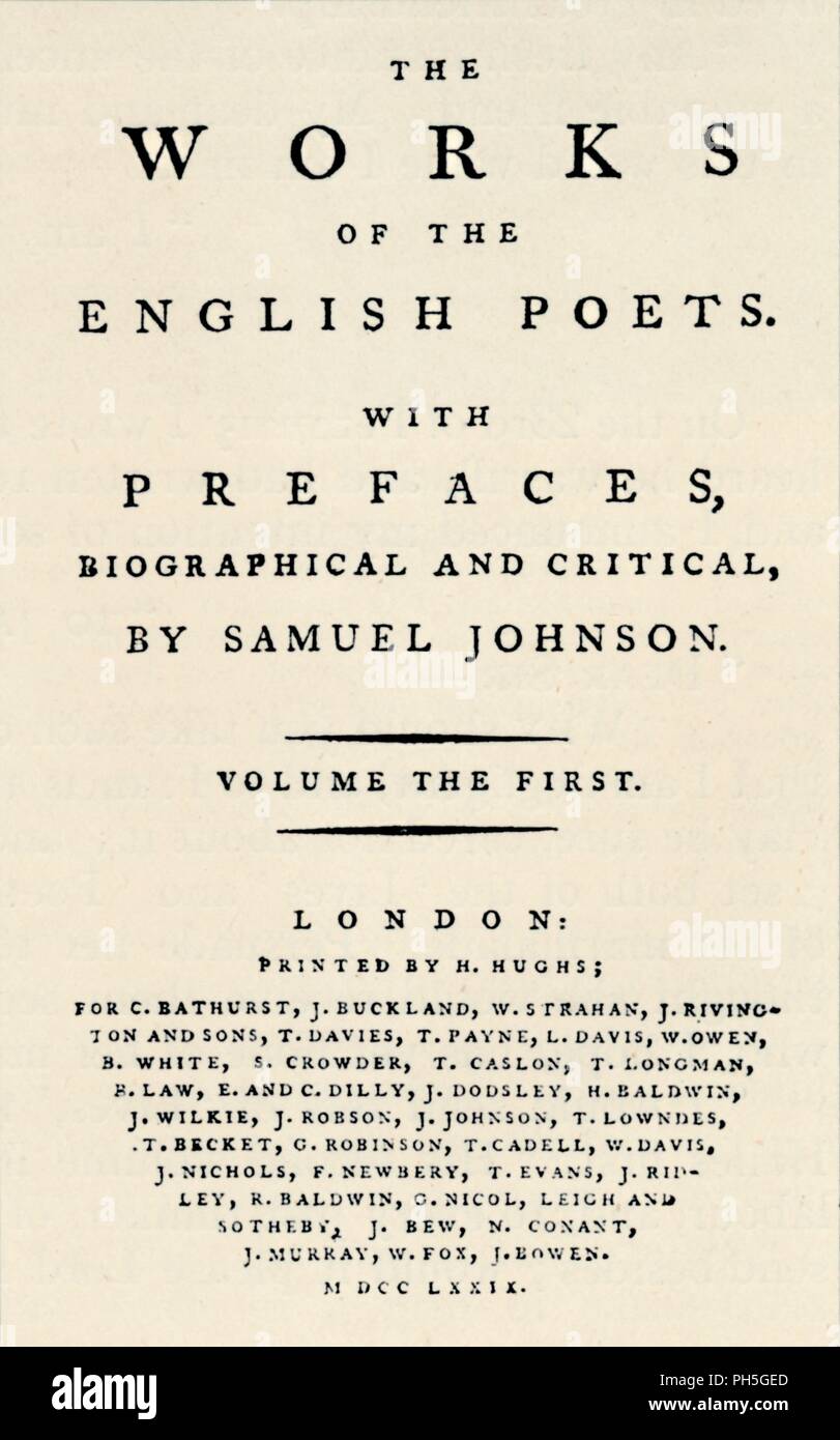 Samuel Johnson Lives Of The Poets