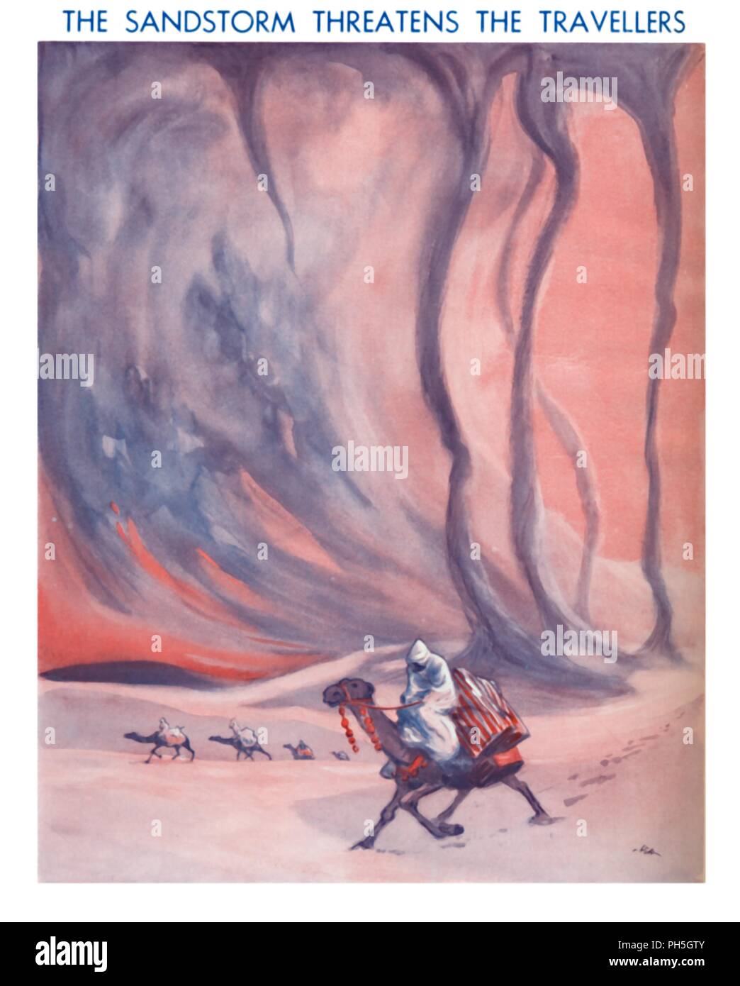 'The Sandstorm Threatens The Travellers', 1935 . Artist: Unknown Stock ...