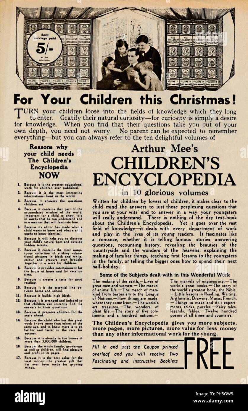 Arthur mee the children’s encyclopaedia hi-res stock photography and ...