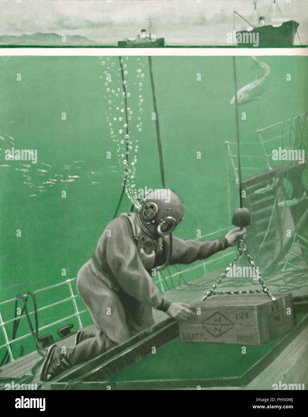 Deep sea diver working hi-res stock photography and images - Alamy