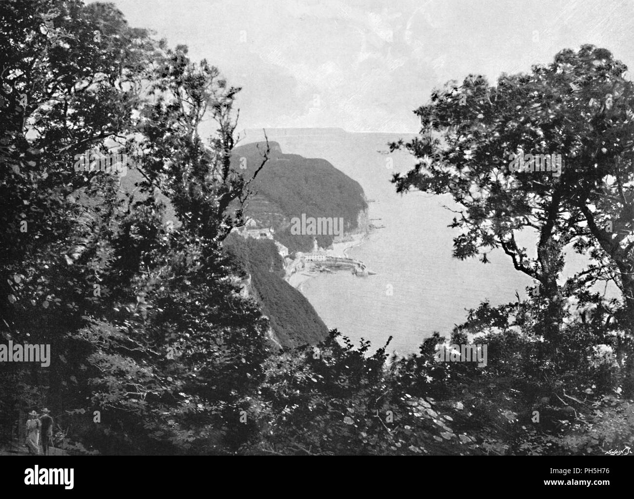 'Clovelly, from the Hobby', c1896. Artist: ED Percival Stock Photo - Alamy