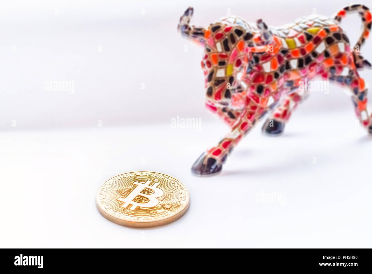 The Bull symbol of Stock market and Bit coin Stock Photo - Alamy
