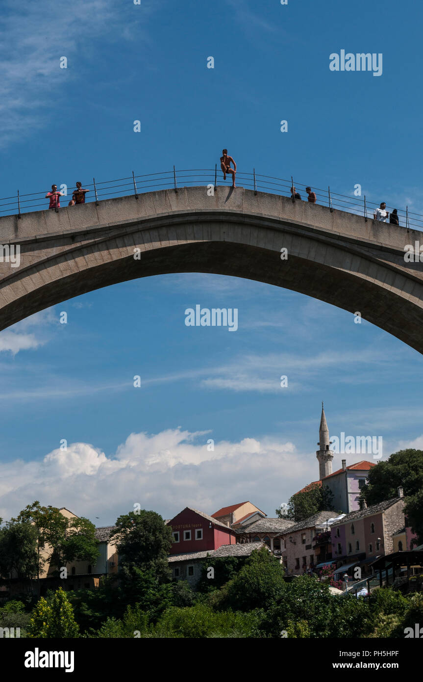Cliff diving competition mostar hi-res stock photography and images - Alamy