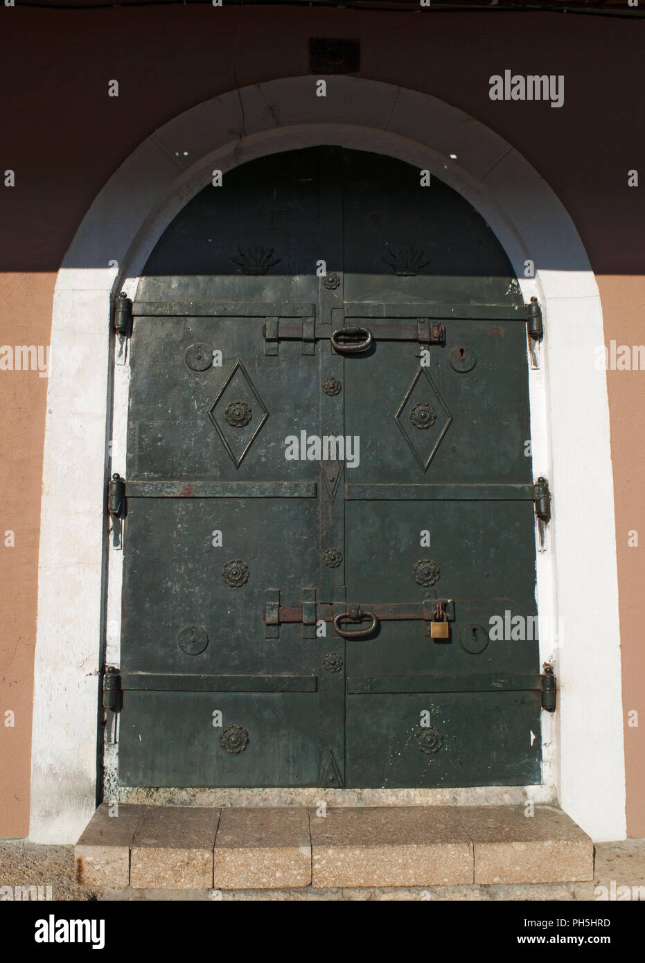 Bosnia, Europe: an iron door of a closed shop in the Old Bazaar ...
