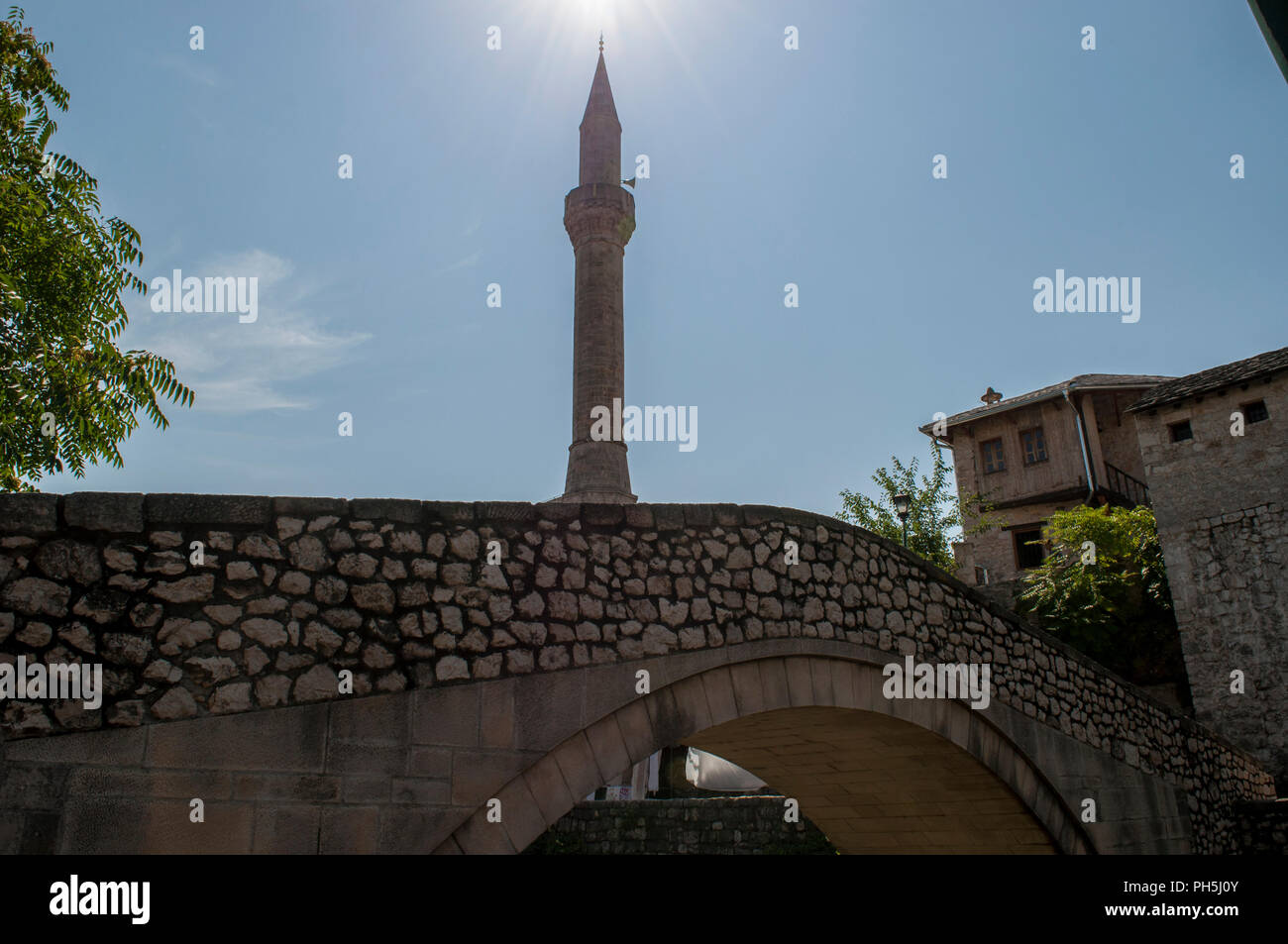 Mostar: Kriva Cuprija (Sloping Bridge), the oldest single arch stone ...
