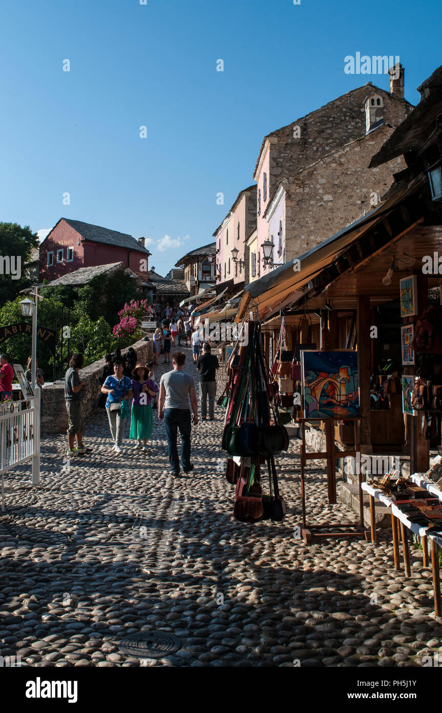 Bosnia: skyline of the Old Bazaar Kujundziluk, muslim quarter of the ...