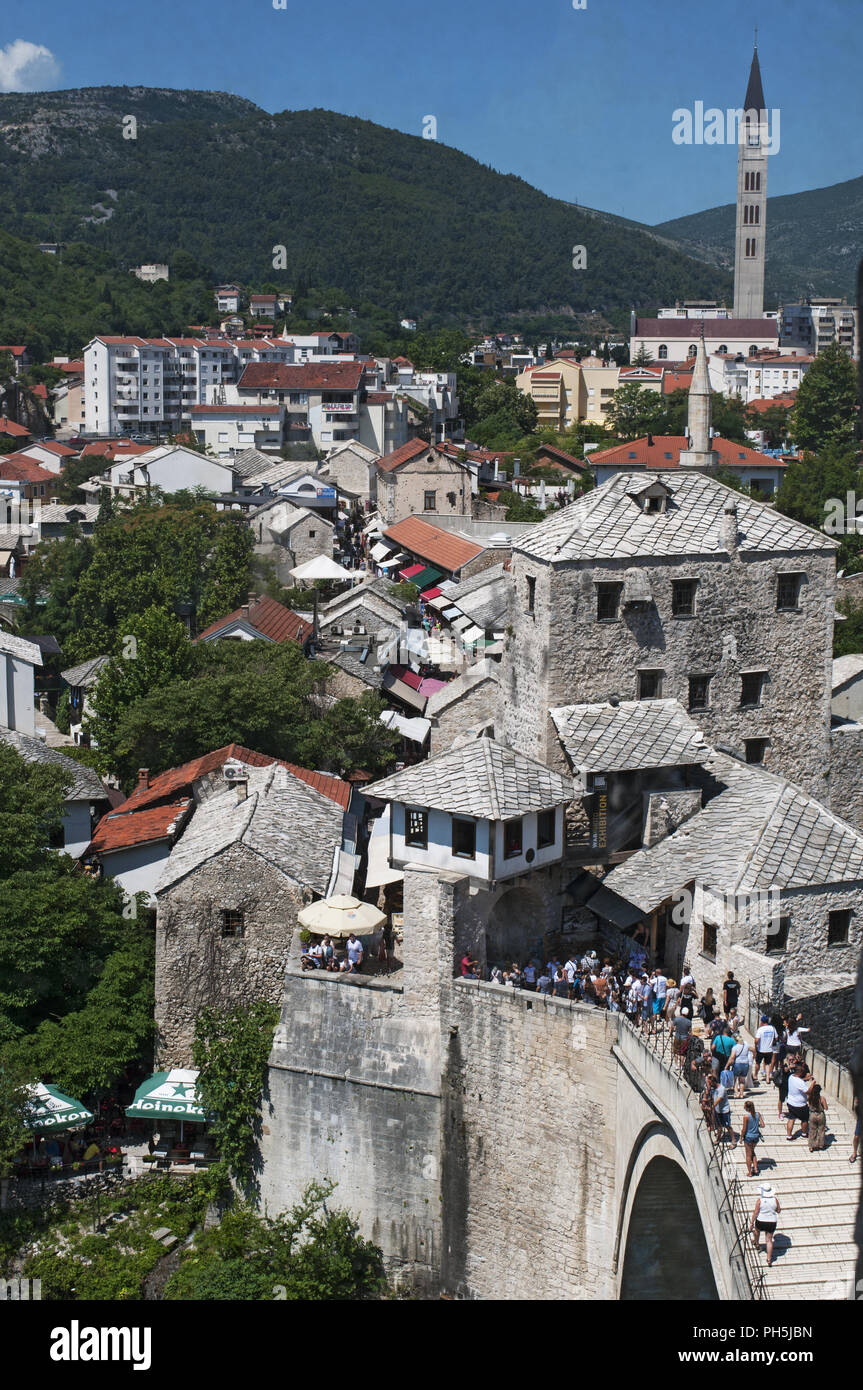 Mostar, Bosnia, Europe: the Stari Most (Old Bridge), the 16th century ...