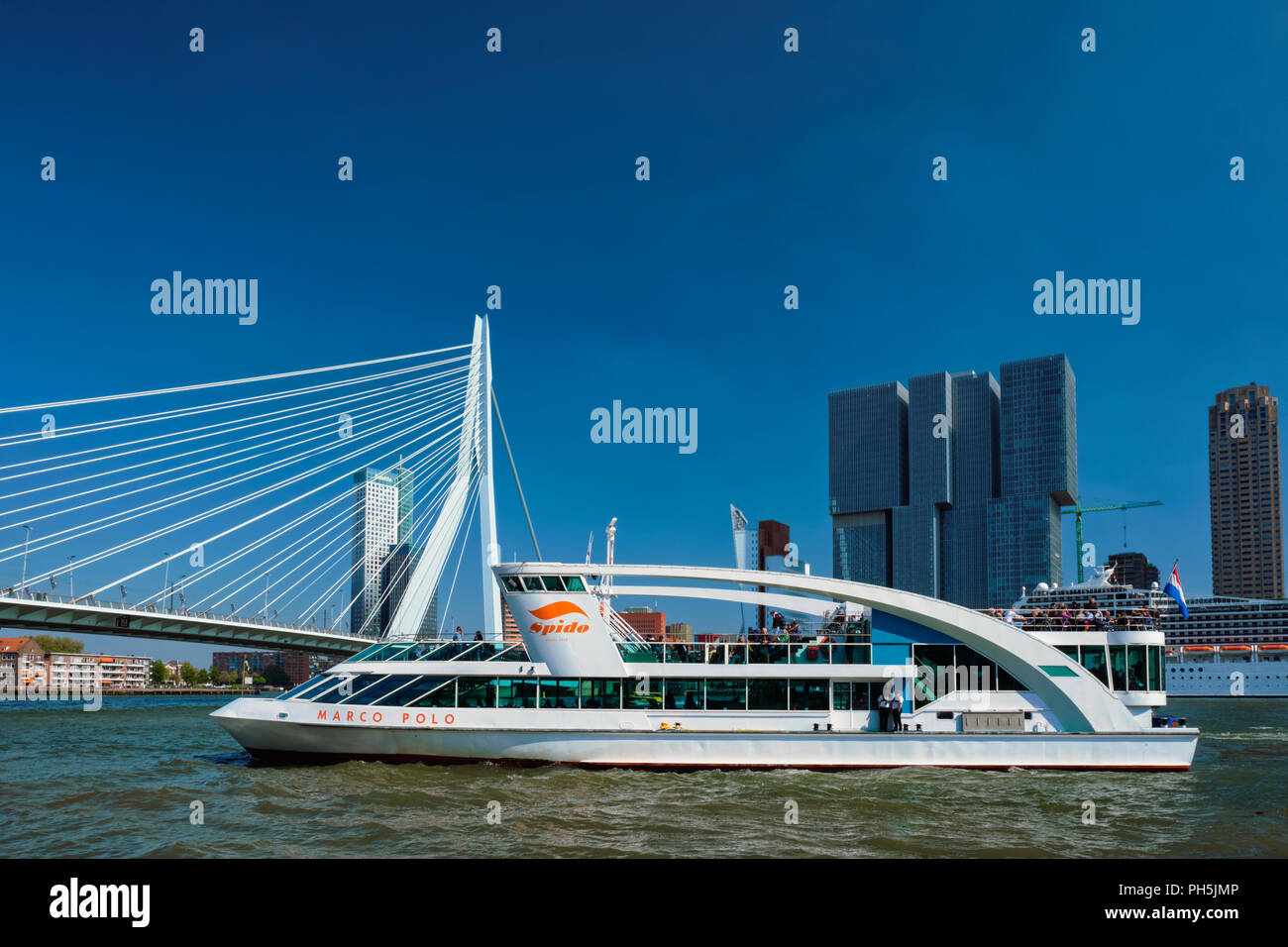 Rotterdam cityscape with Erasmus bridge Stock Photo - Alamy