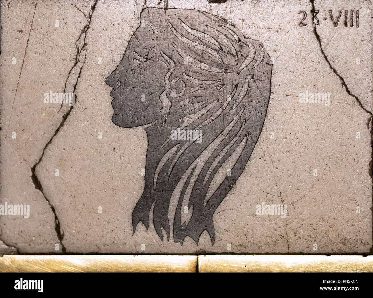 ancient horoscope sign Aries, in black and white marble, on the Milan ...