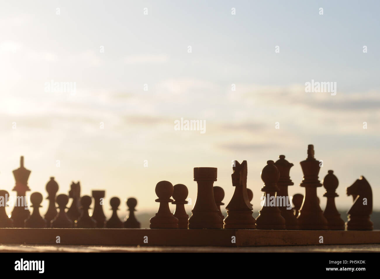 chess figures ready for a game Stock Photo - Alamy
