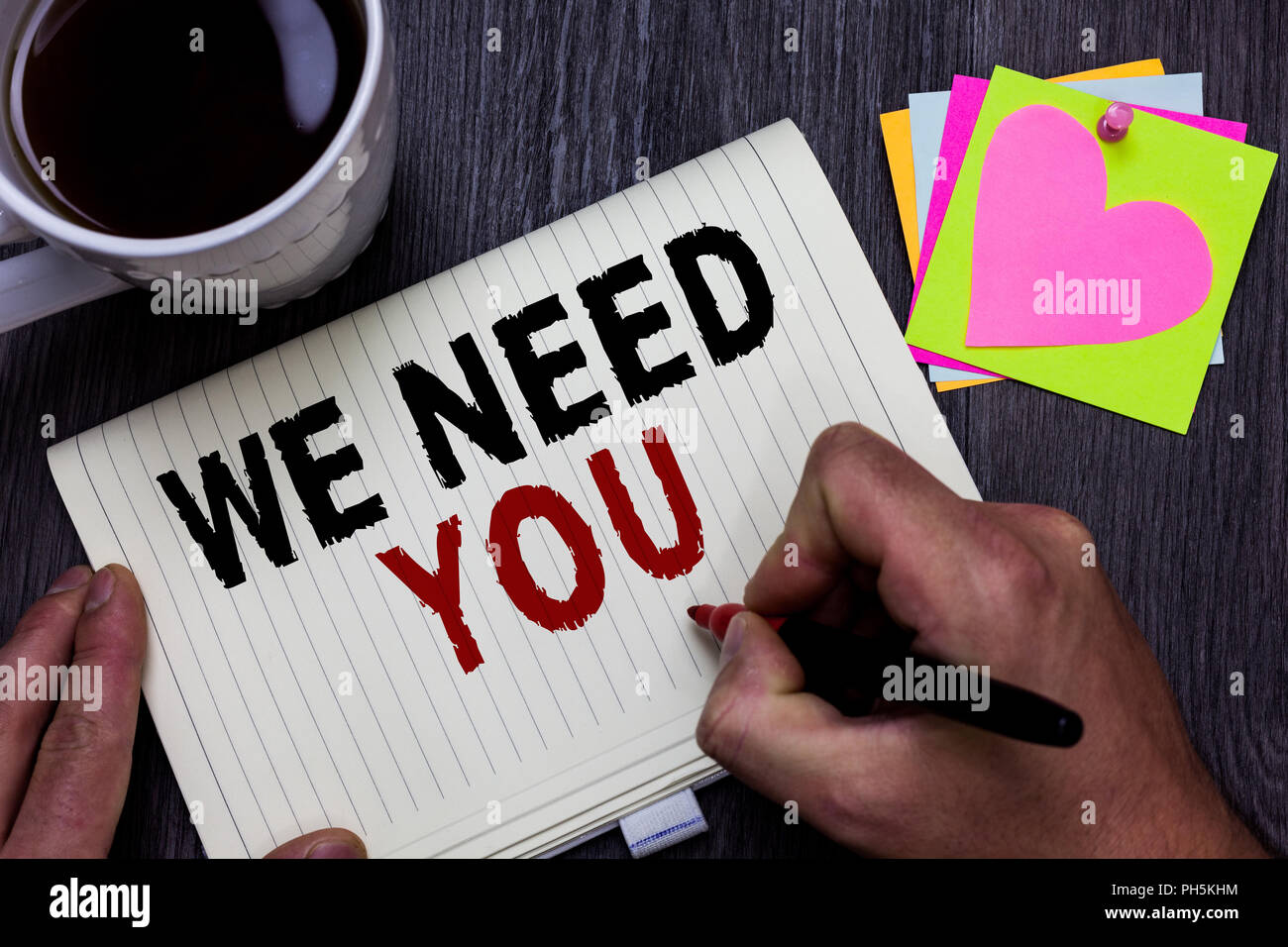 Conceptual hand writing showing We Need You. Business photo text ...