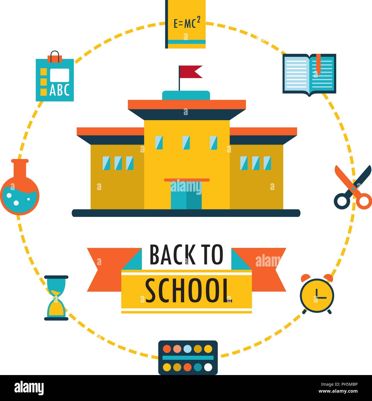 Back to school background with study theme icons Stock Vector Image ...