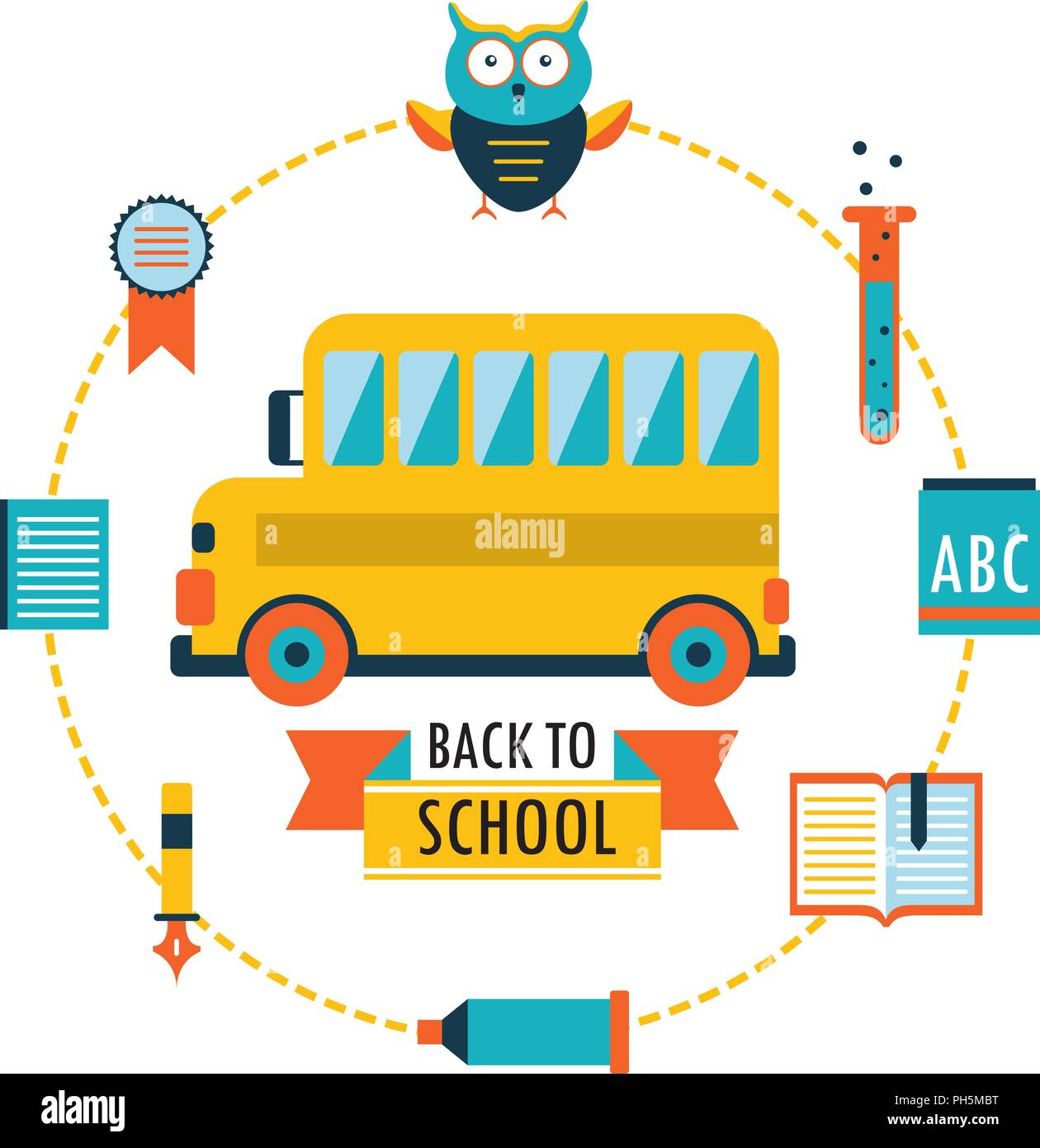 Back to school background with study theme icons Stock Vector Image ...
