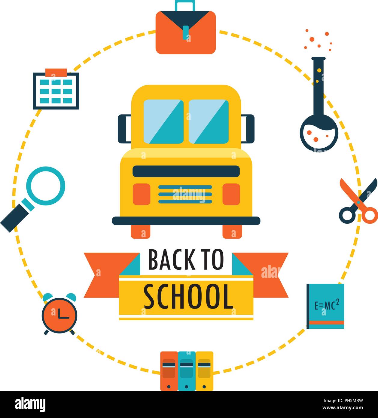 Back to school background with study theme icons Stock Vector Image ...