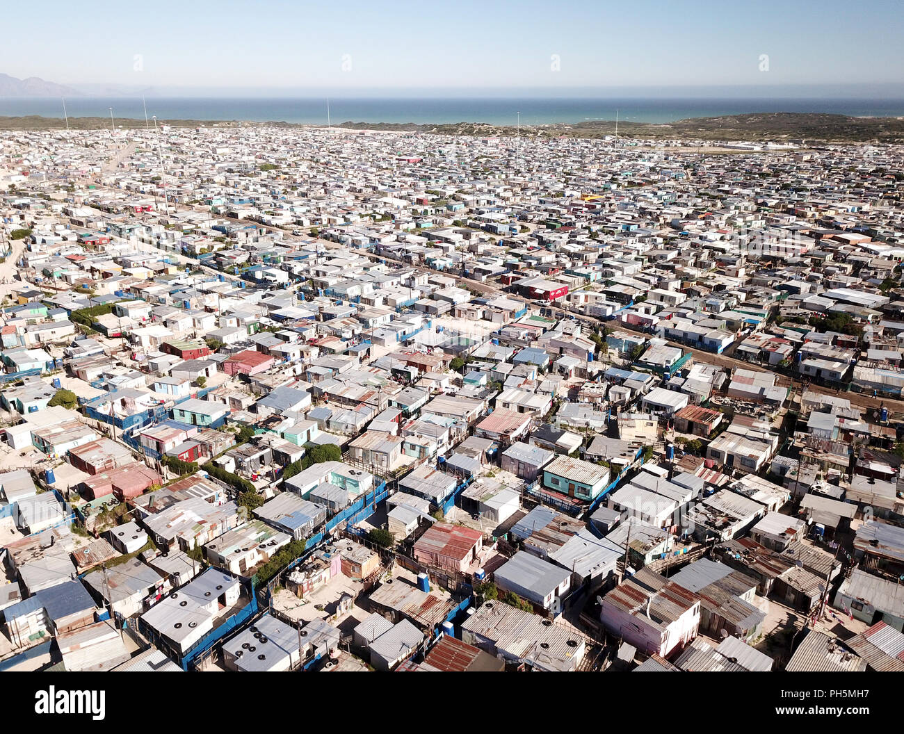 Aerial view overhead townships in South Africa Stock Photo - Alamy