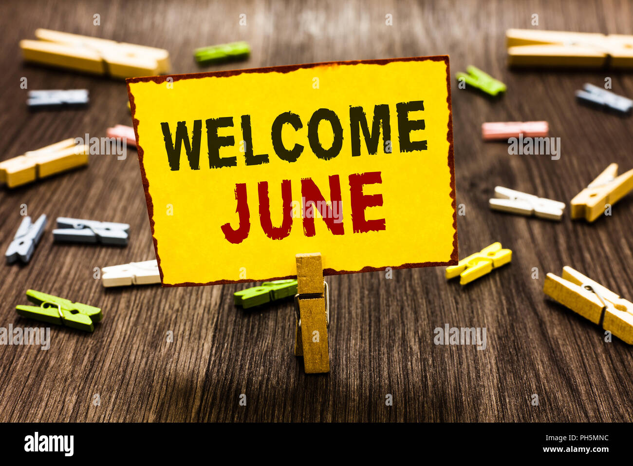 Handwriting text writing Welcome June. Concept meaning Calendar Sixth ...