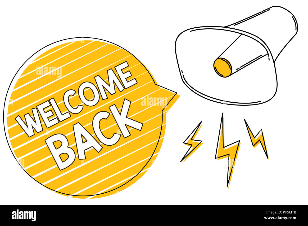 Handwriting text writing Welcome Back. Concept meaning Warm Greetings ...