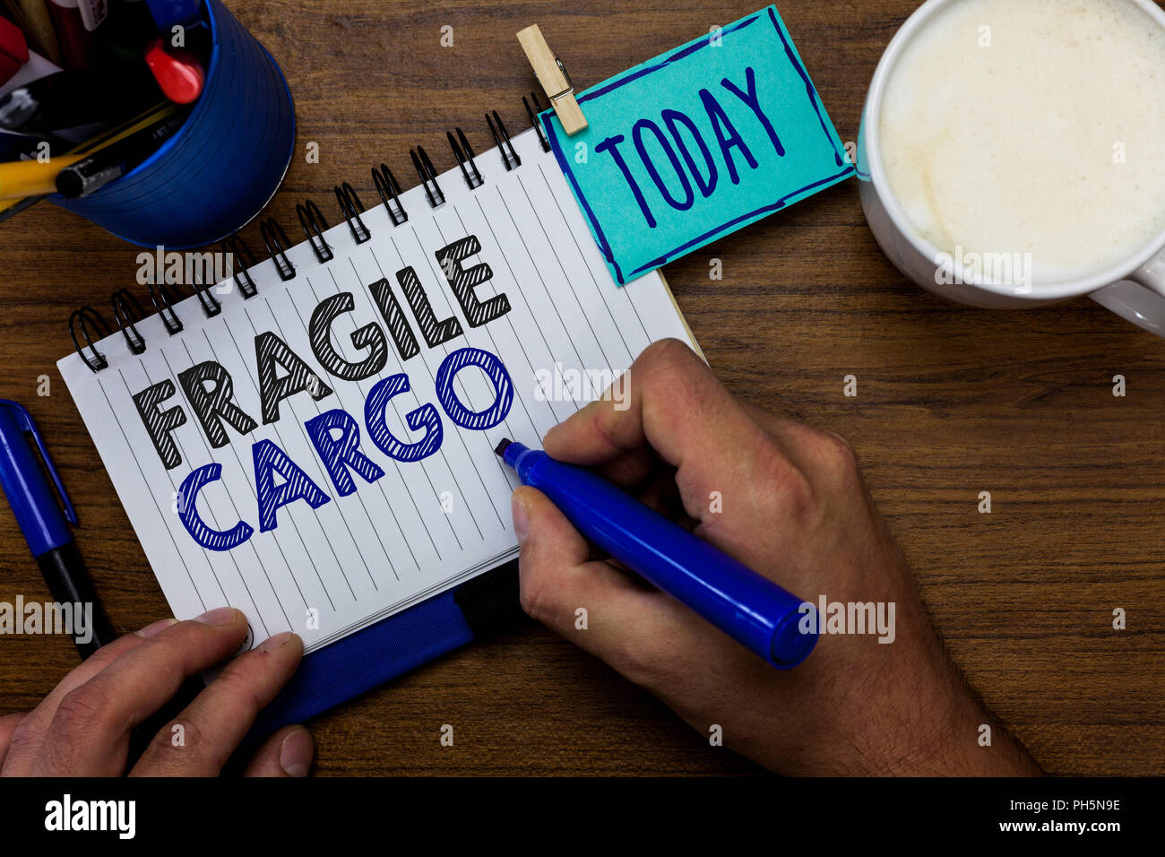 Text sign showing Fragile Cargo. Conceptual photo Breakable Handle with ...